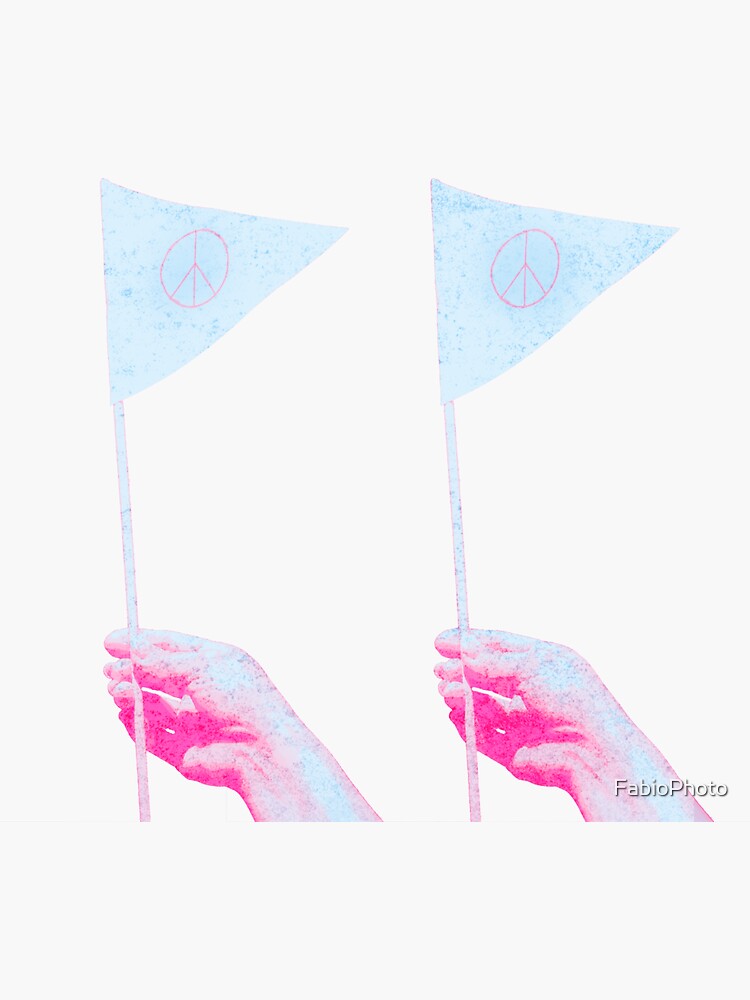 "Two hands holding the peace flag" Sticker for Sale by FabioPhoto ...