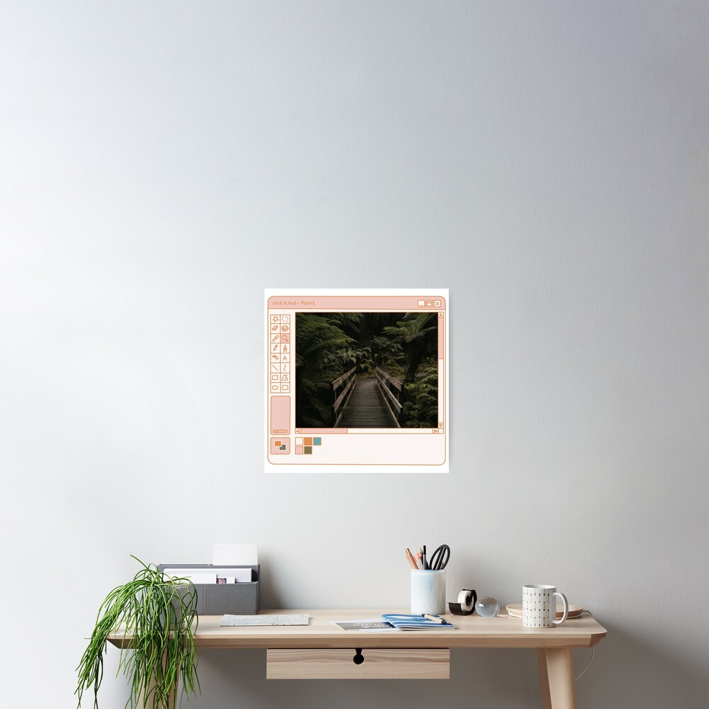 "Peach Microsoft paint program forest sticker" Poster for Sale by ...