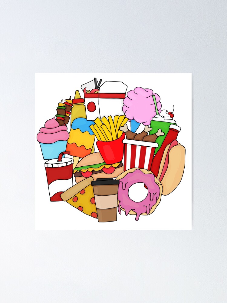 "Takeaways & sweets illustration" Poster for Sale by Malcolm97 | Redbubble