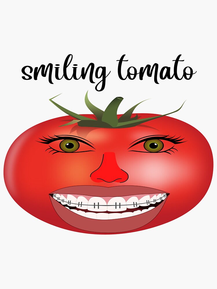 "smiling tomato " Sticker by Brutsh88 | Redbubble