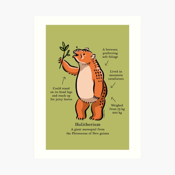 "Hulitherium a giant wombat of ice age New Guinea" Art Print by morden ...