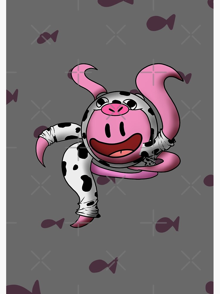 "Cow-Octopus /w Background" Poster for Sale by adoseofdoodles | Redbubble