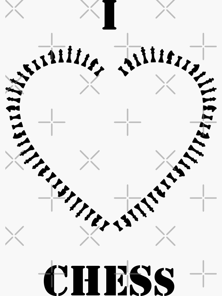 "Chess Lover I Love Chess Black" Sticker by Minnesnowta | Redbubble