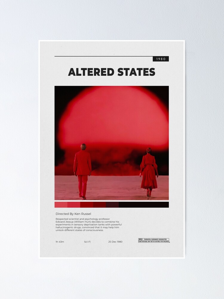 "Altered states sci-fi horror 1980 movie red poster " Poster for Sale ...