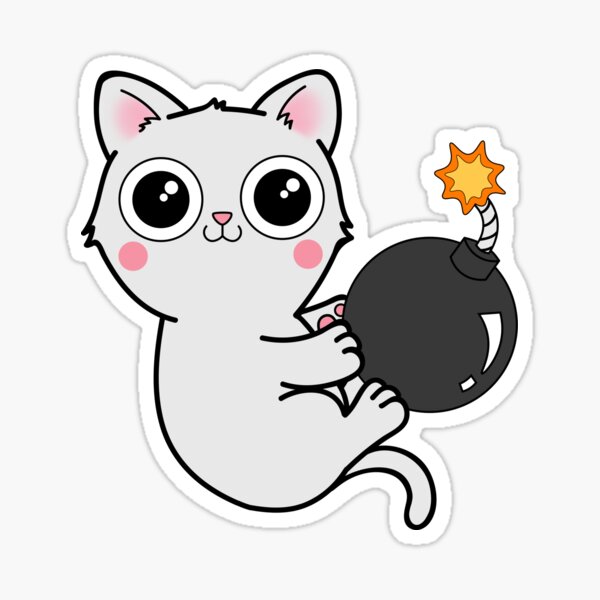 "Kitty With a Ball of YaaAAAAA!!! - Explosives Expert Boom Cat" Sticker ...