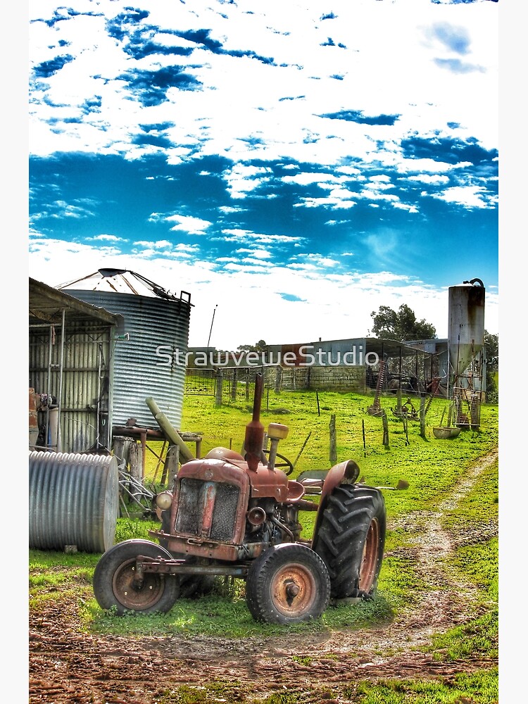 "Vintage Tractor Stuck in the Mud" Art Print for Sale by ...
