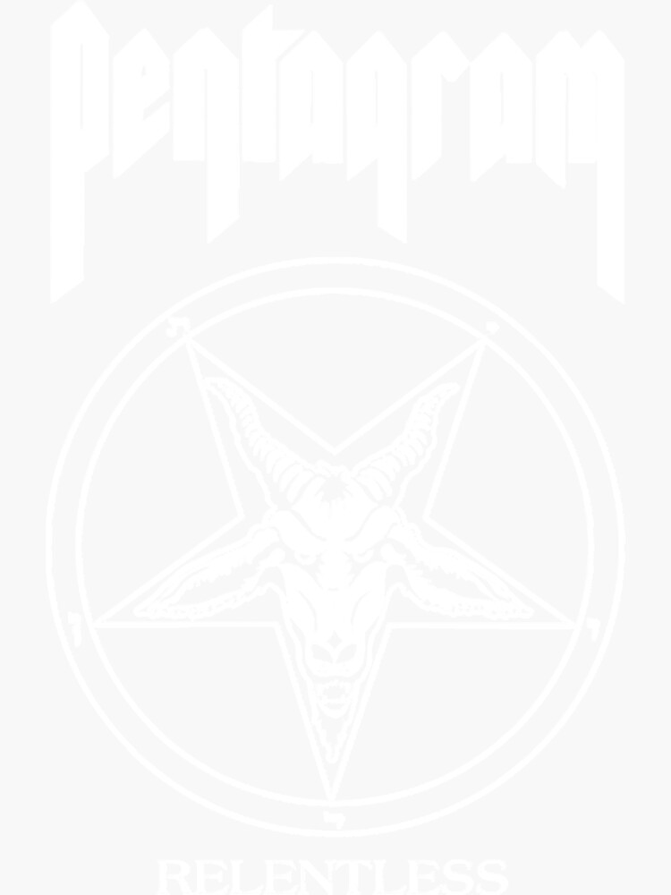 "Pentagram Band White Shirt Essential T-Shirt" Sticker by TabiusTa ...