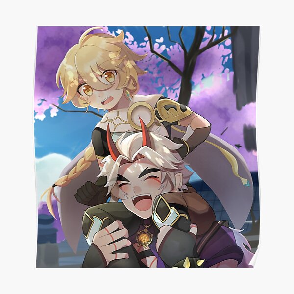 "Arataki Itto and Aether" Poster for Sale by tankim | Redbubble