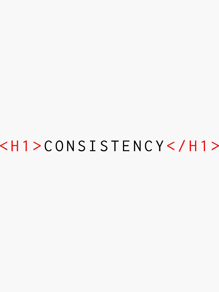 "consistency design, html code design, simple code" Sticker for Sale by ...