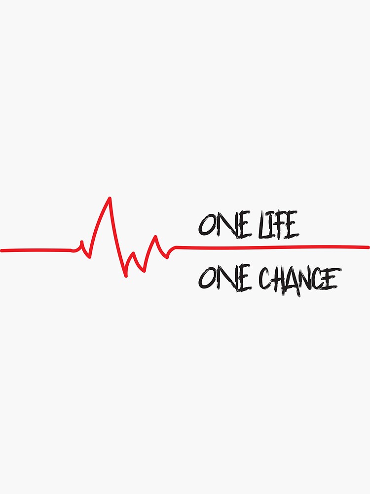"One life One Chance" Sticker by AmadeusArtShop | Redbubble