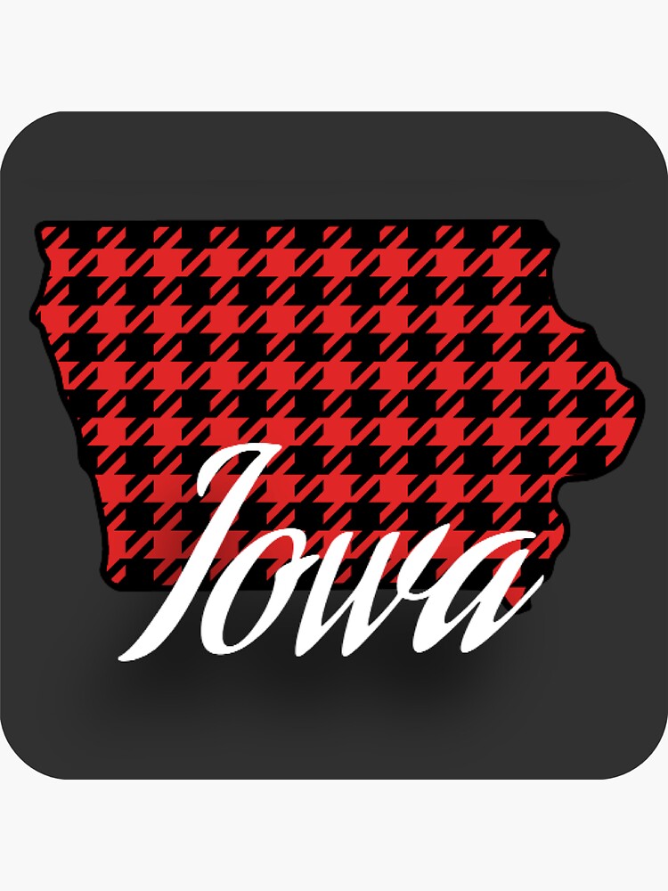 "TOTALLY IOWA DAD Buffalo Plaid IA State Pride" Sticker by SassyStudio ...