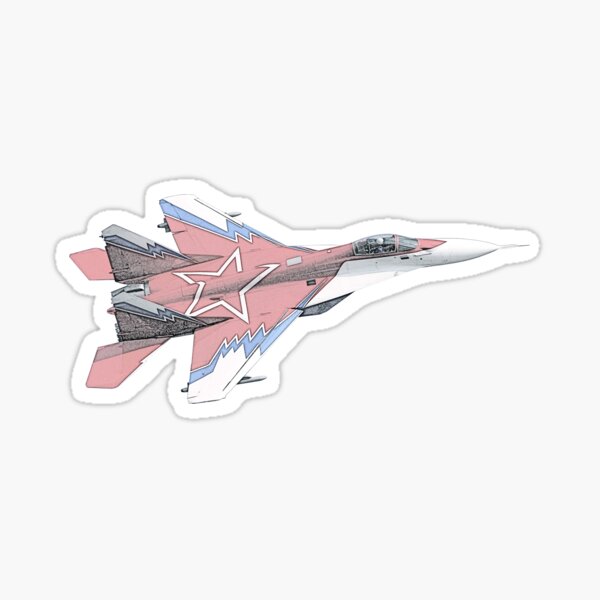 "Russian MiG jet fighter aircraft" Sticker for Sale by surgedesigns ...