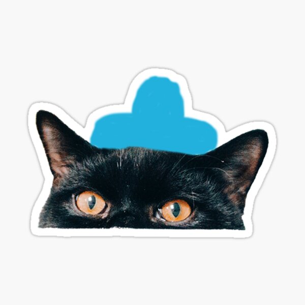 "Cute cat with blue hat sticker." Sticker by CaperStudio | Redbubble