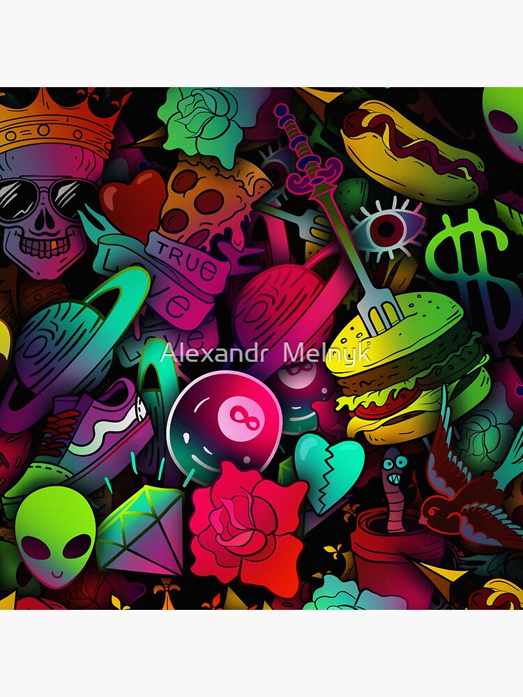 "Graffiti mix" Sticker by flourpacket | Redbubble