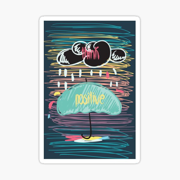 "Think Positive Poster" Sticker for Sale by kittibenke | Redbubble