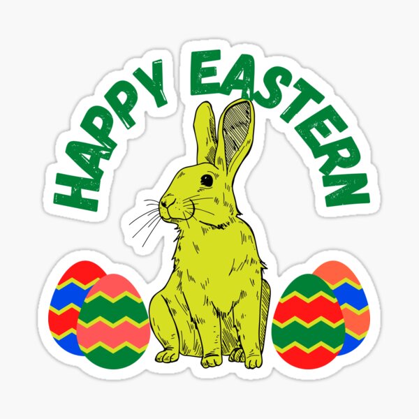 "Happy eastern" Sticker for Sale by bob-design1 | Redbubble