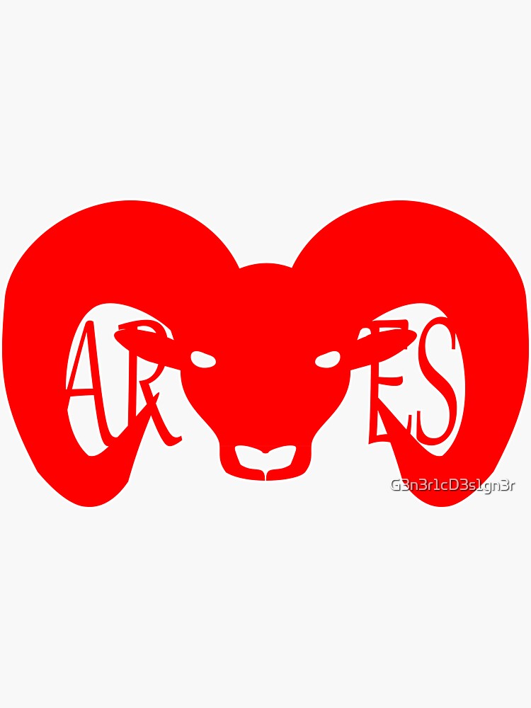 "Ares Zodiac Graphic" Sticker by G3n3r1cD3s1gn3r | Redbubble