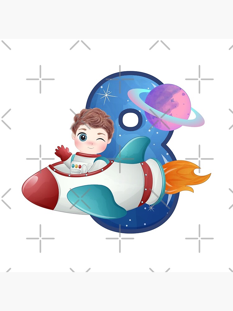 "Happy Birthday Spaceman Numbers - Eight - 8 - Eighth" Poster for Sale ...