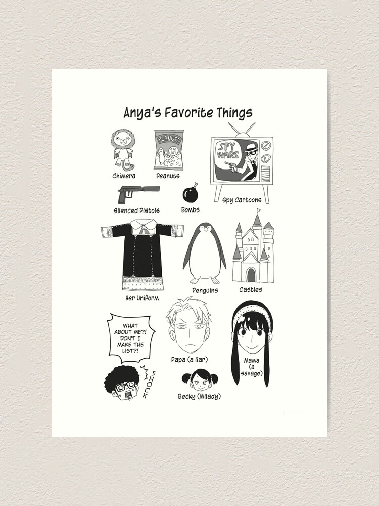 "Anya favourite things pack - spy x family manga" Art Print for Sale by ...