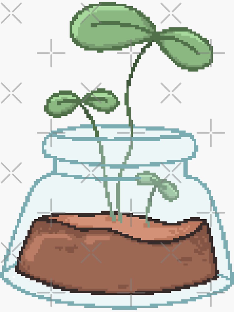"Pixel plant" Sticker for Sale by cillablu | Redbubble