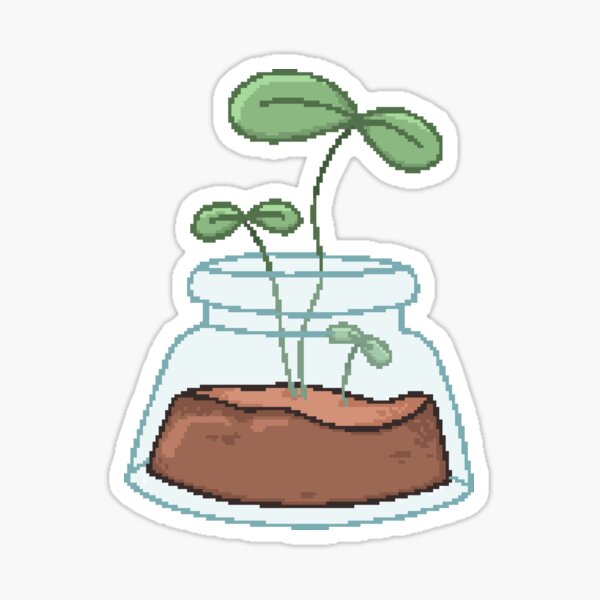 "Pixel plant" Sticker for Sale by cillablu | Redbubble