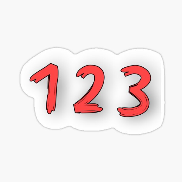 "Numbers 123" Sticker for Sale by balajj | Redbubble