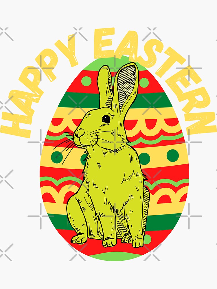 "happy eastern egg" Sticker by bob-design1 | Redbubble