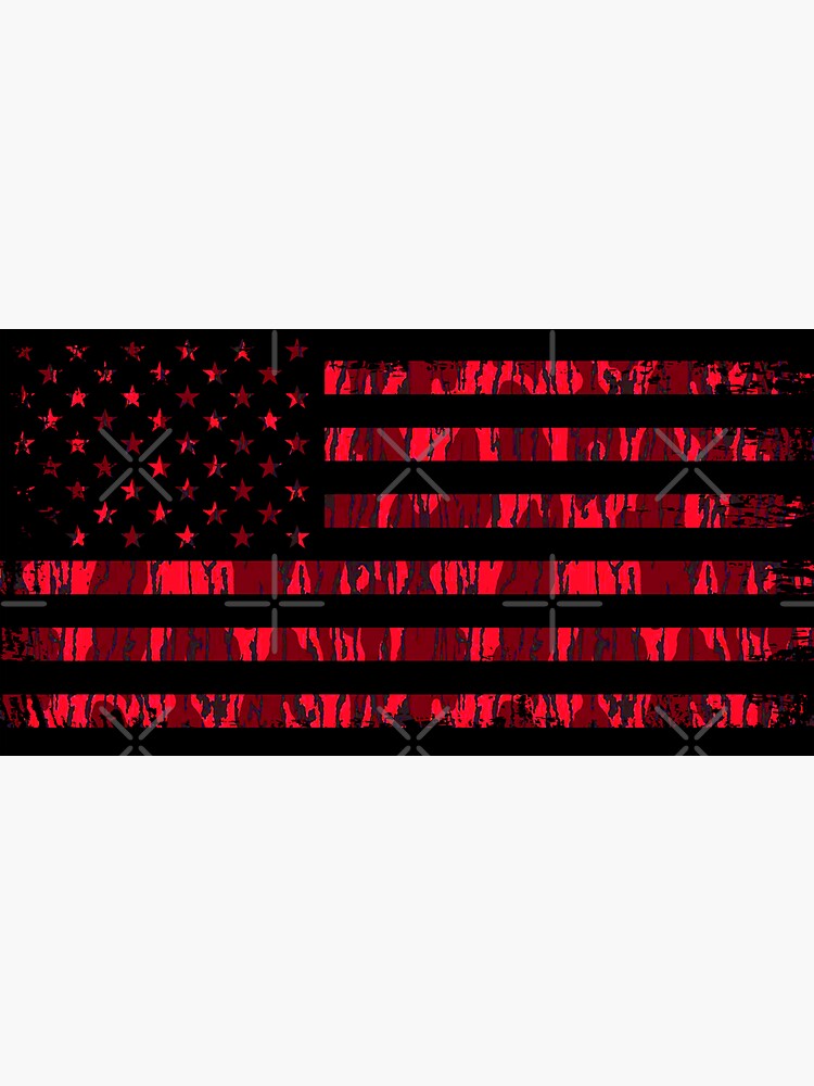 "Red Bottomland Camo Grunge American Flag" Sticker by artistwill ...