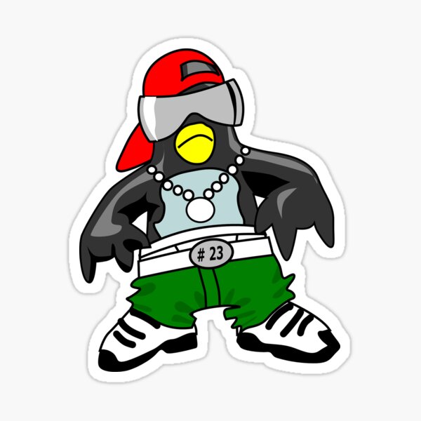"Penguin Rapper" Sticker by MemaDesigning | Redbubble
