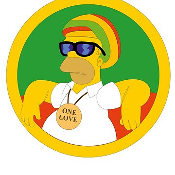Pegatina for Sale con la obra «Homero rastafari» de ozumdesigns | Redbubble