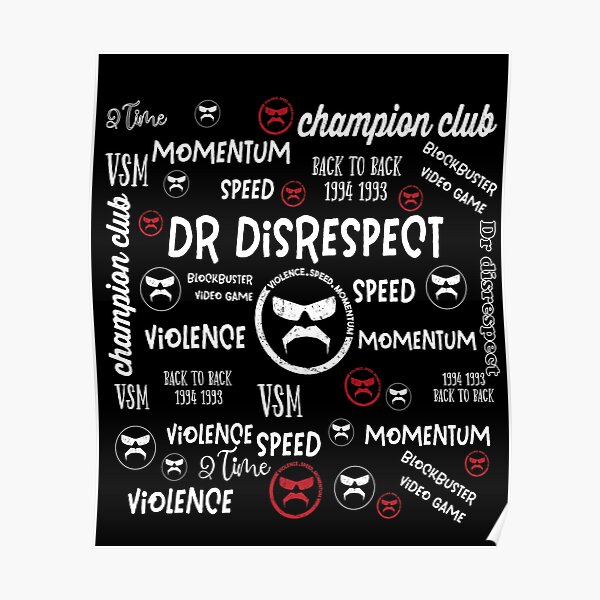 "Dr Disrespect Violence Speed Momentum Seamless Patterns" Poster for ...