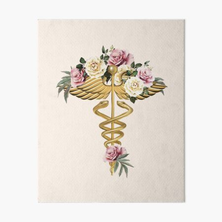 "Floral Caduceus Art Medical, medical illustration art, floral caduceus ...