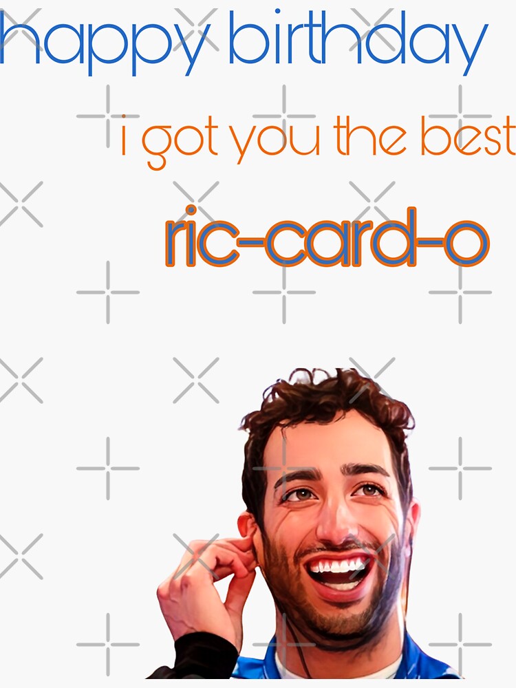 Pegatina «Feliz cumpleaños, te conseguí la mejor ric-card-o (tarjeta de ...