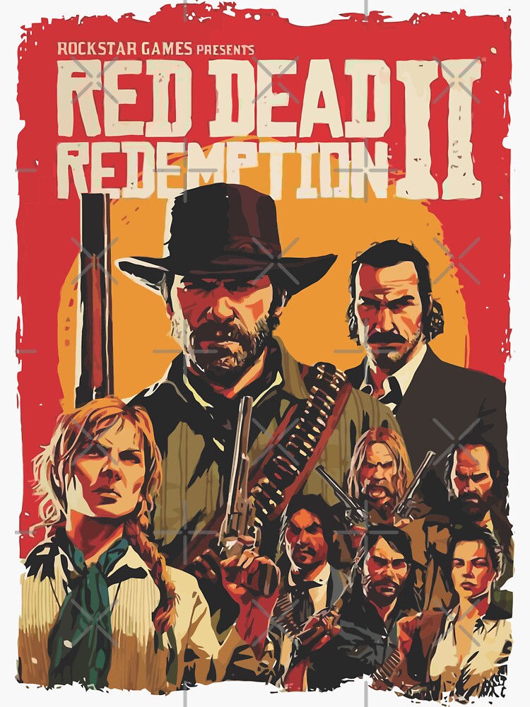 "red dead redemption 2 poster" Sticker by Mititem1938 | Redbubble