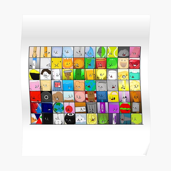 "BFDI Inanimate Insanity , All Characters ,Object-All-Stars" Poster for ...