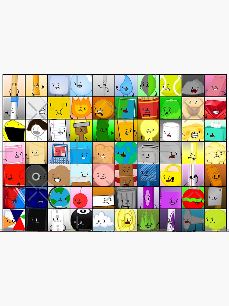 "BFDI Inanimate Insanity , All Characters ,Object-All-Stars" Sticker ...