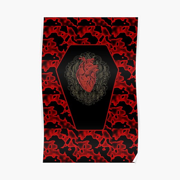 "Heart Coffin Anatomical" Poster for Sale by MadamCorasEmp | Redbubble