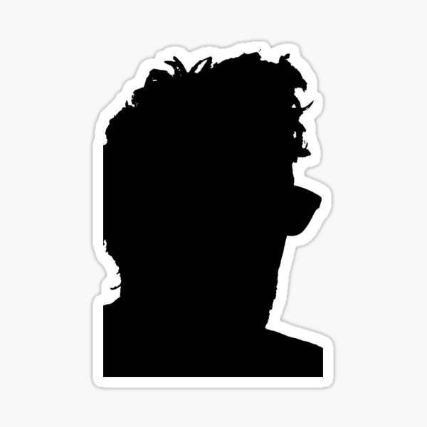 "Silhouette of a Man Looking Right With Glasses and Messy Hair Shadowy ...