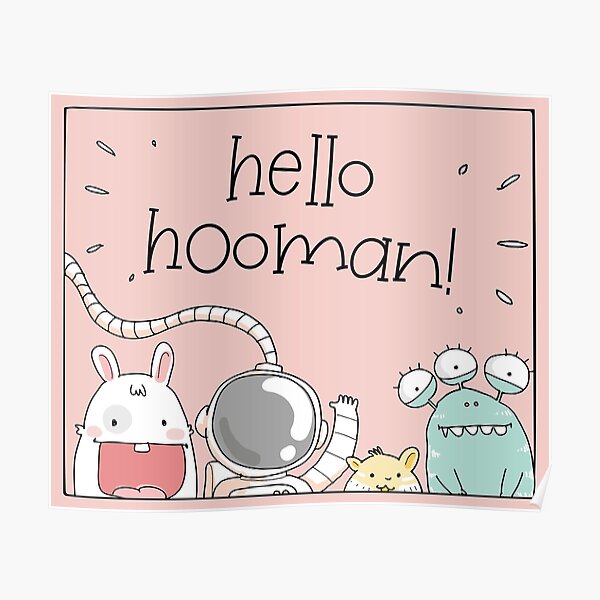 "hello hooman! - pink pastel color background" Poster for Sale by ColorBoxes | Redbubble