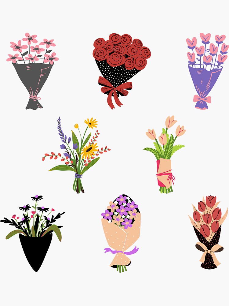 "Flowers Bouquets" Sticker for Sale by UniT-shirt | Redbubble