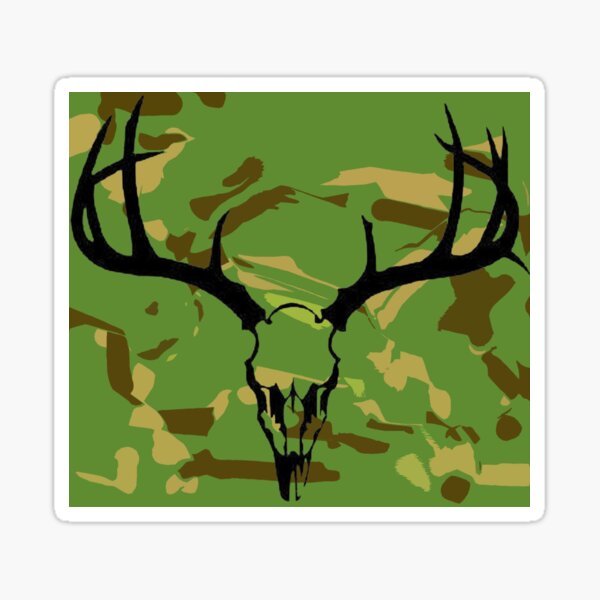 "Deer Head Camo" Sticker by N-W-Designs | Redbubble