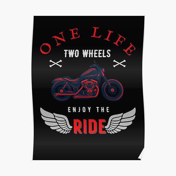 "wicked throttle one life two wheels" Poster for Sale by wickedthrottle ...