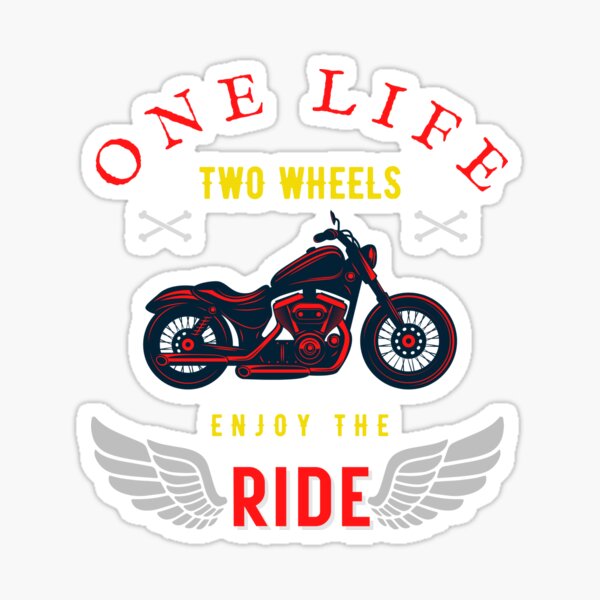 "wicked throttle one life two wheels" Sticker by wickedthrottle | Redbubble