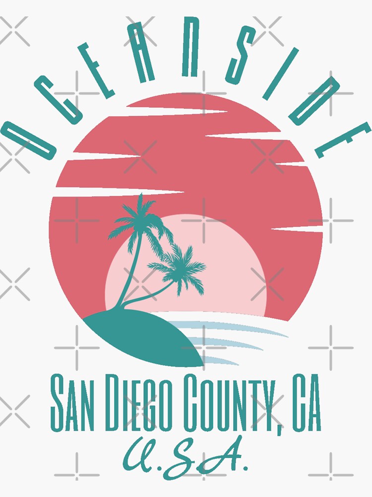 "Retro Eighties Oceanside San Diego County California U.S.A.- Pastel ...