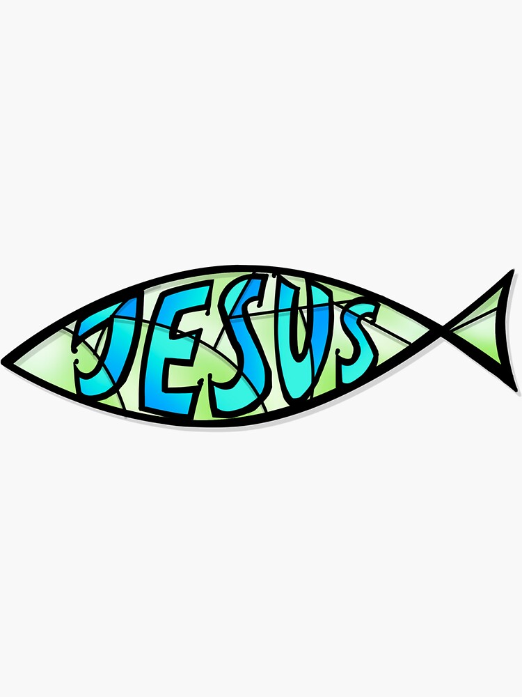 "Jesus Fish Christian Faith God Almighty" Sticker by UofHeaven | Redbubble