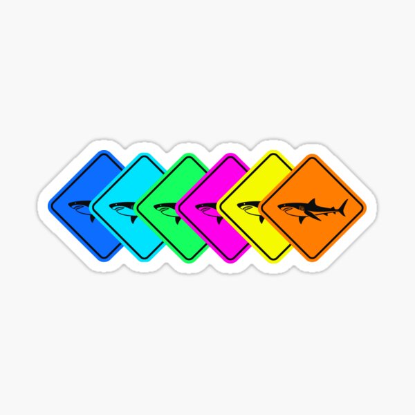 "Neon Sharks Sign" Sticker for Sale by SmallWaves | Redbubble