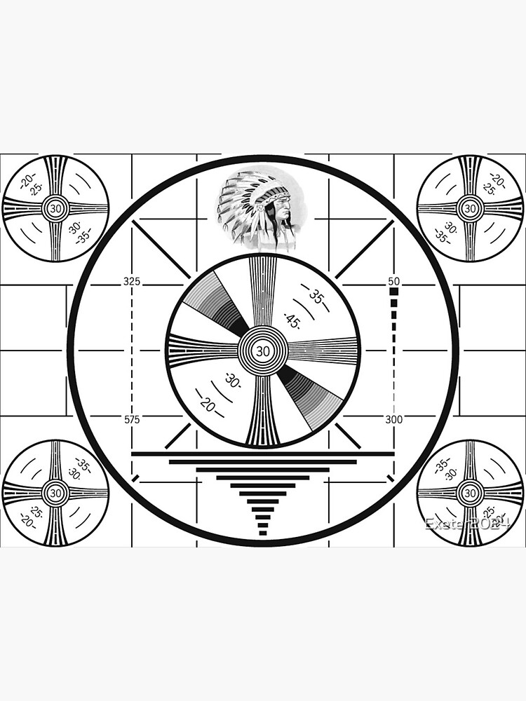 "Retro CNBC 1950s Television Test Pattern with Native American Detail ...