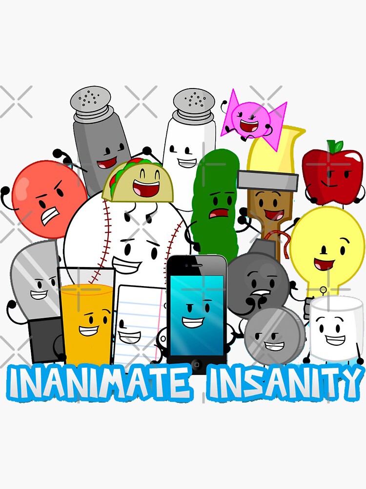 Sticker « BFDI Inanimate Insanity, Tous les personnages, Object-All ...
