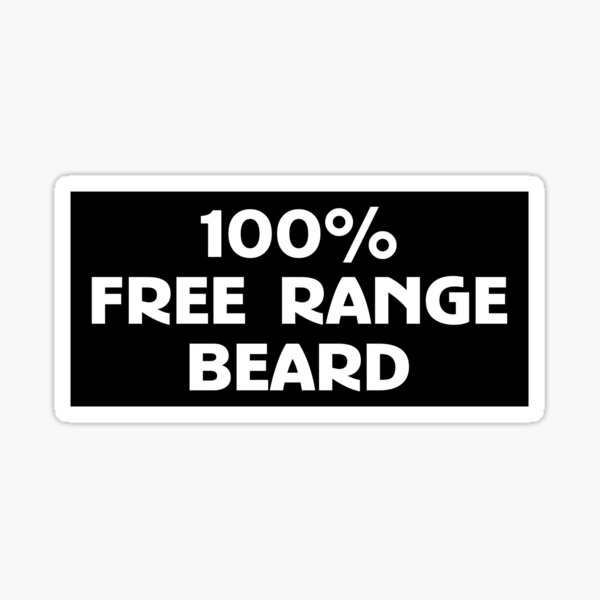 "beard, black, free range" Sticker for Sale by BChinBeards | Redbubble