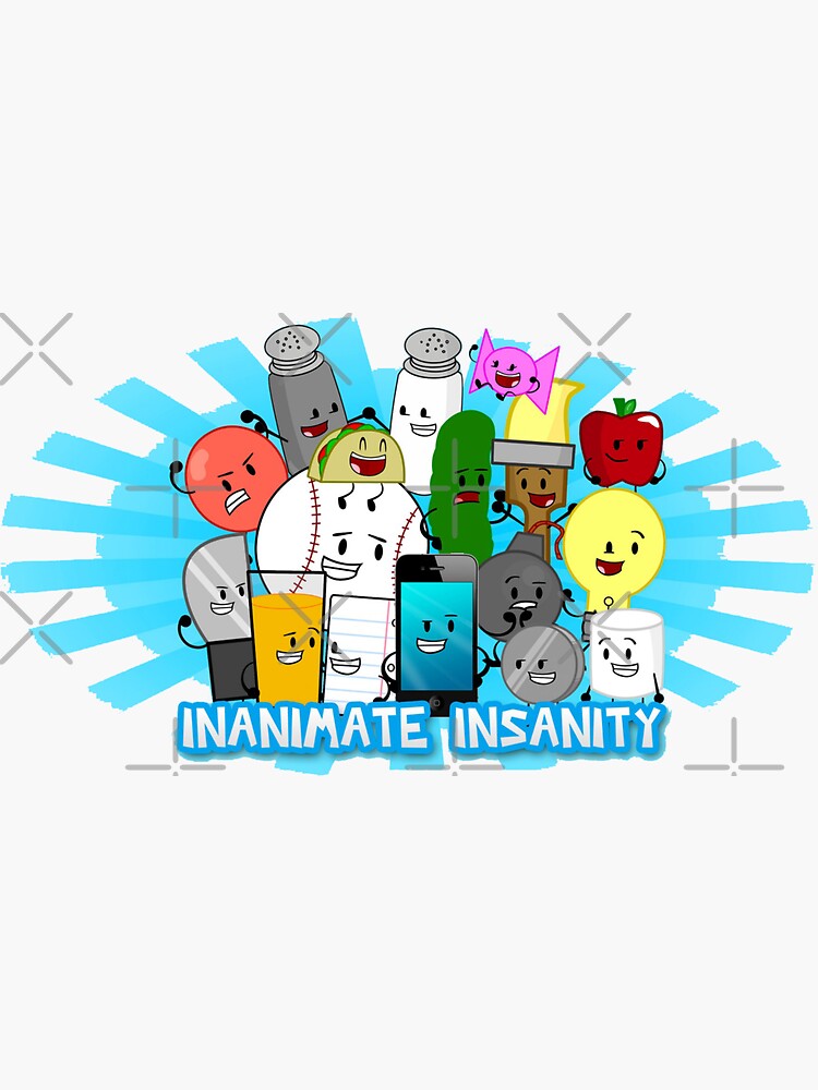 "BFDI Inanimate Insanity , All Characters ,Object-All-Stars" Sticker ...